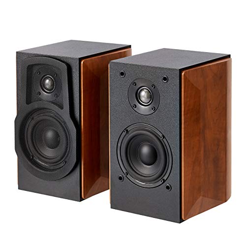 Amazon Basics Bookshelf Speakers with Passive Speaker, 50W, 50-20KHz, BLACK