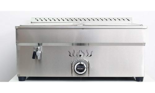 INTBUYING Propane Gas 4-Compartment Commercial Restaurant Cafe Catering Bain-Marie Buffet Sause Tabletop Desktop Countertop Food Warmer Steam Table