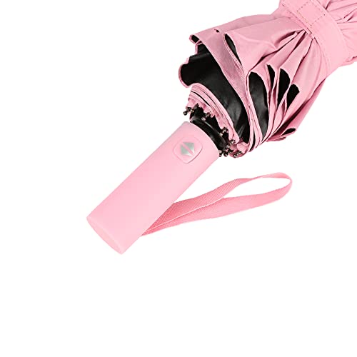 LGGETRICH Windproof Umbrella UPF 50+ UV Sun Travel Umbrella Auto Open Close Compact Folding Umbrella Blocking UV 99.99%，Pink