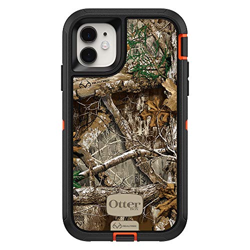 OtterBox iPhone 11 Defender Series Case - RT BLAZE EDGE (BLAZE ORANGE/BLACK/RT EDGE GRAPHIC), rugged & durable, with port protection, includes holster clip kickstand, Camo