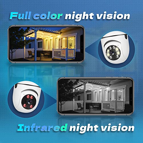 Light Bulb Socket Security Camera - 1080P Security Camera Indoor Wireless for Pet Camera, 355 °Panorama Light Bulb Camera with Motion Detection Auto Tracking Night Vision(No SD Card)