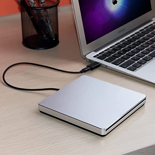 NOLYTH External DVD Drive USB 3.0 Type-C Slot-in CD ROM External Drive Slim CD/DVD Drive Burner CD Reader DVD Player Optical Drive for Laptop Windows 11 Mac PC Apple MacBook iMac