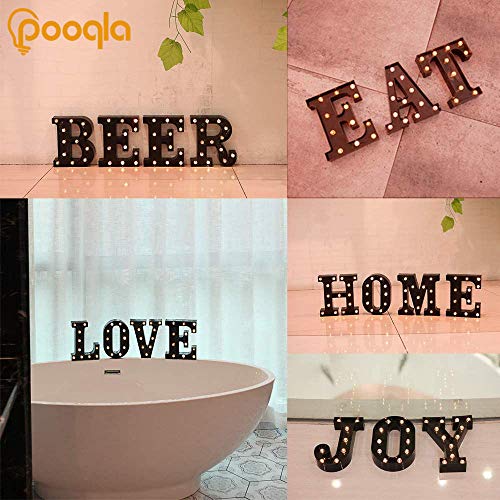 Light Up LED Letter Marquee Sign - Alphabet Marquee Letters with Lights For Wedding Birthday Party Christmas Night Light Lamp Home Bar Decoration A, Black