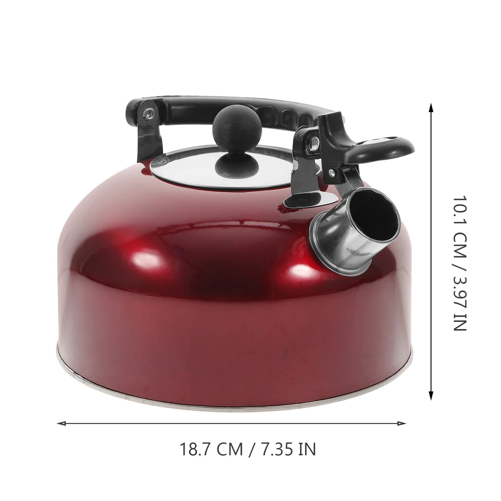 HEMOTON Tea Hemispherical Restaurant Whistling Anti- Coffee Large Red Boiled Stove Camping Espresso Handle Boil Black Kettle Small Boiling Electric with Wine Pot Household Machine Touch