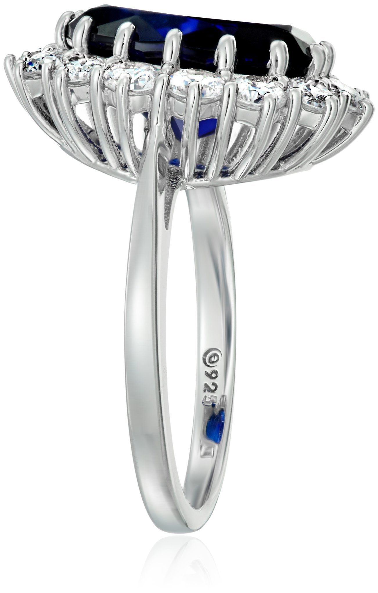 Amazon Essentials Platinum Plated Sterling Silver Created Ruby with Infinite Elements Cubic Zirconia Accent Ring, Size 8, (previously Amazon Collection)