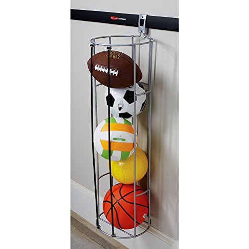 Rubbermaid FastTrack Alloy Steel Garage Storage Vertical Ball Rack, Garage Organization, Stackable Ball Cage for Garage Organizer,Silver