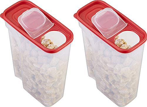 Rubbermaid Flip Top Cereal Keeper, Modular Food Storage Container, BPA-free, 22 Cup, 2 Pack