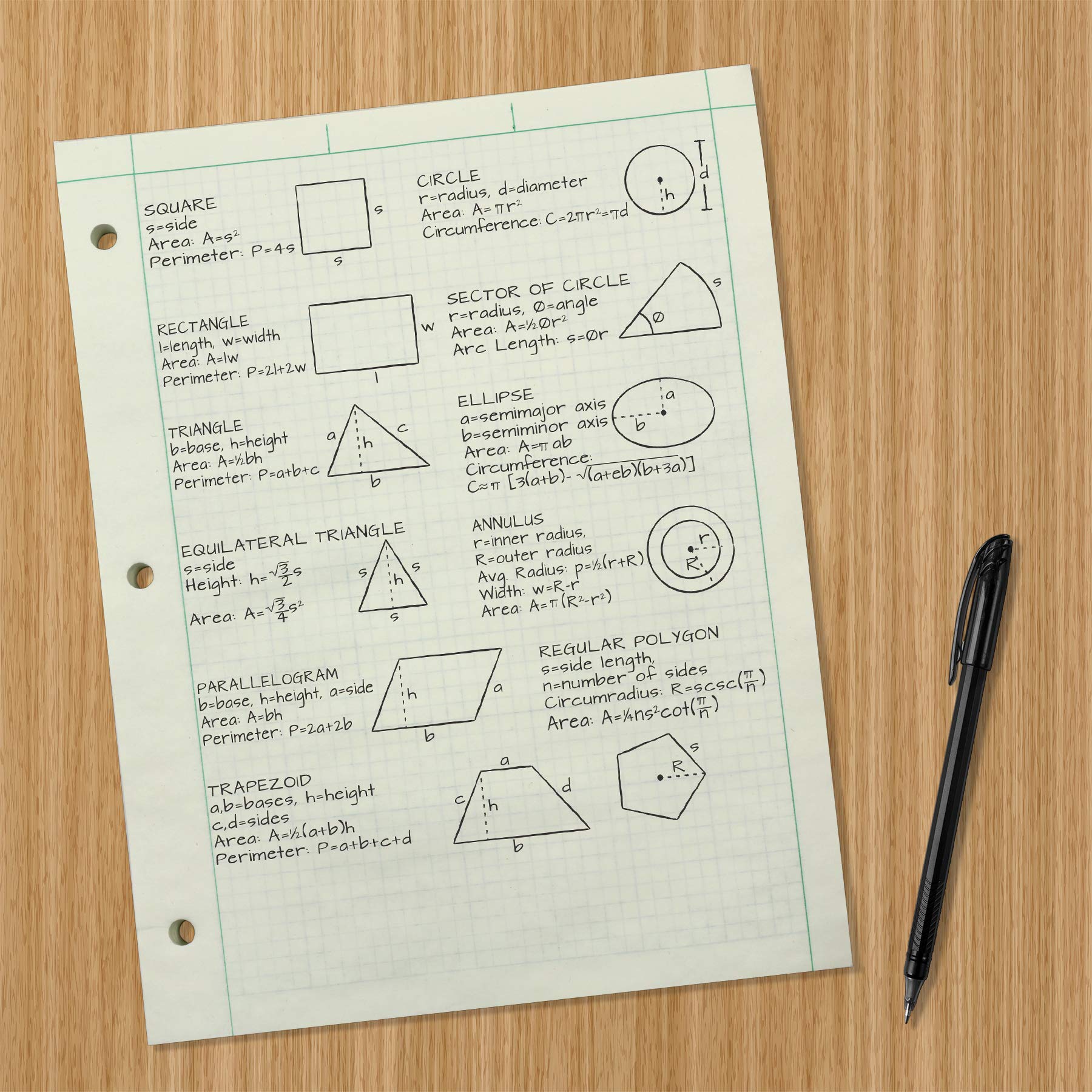 Amazon Basics Engineering Computation Pad, 8.5" x 11", Quad/Margin Rule, 200 Sheets, Green Tint