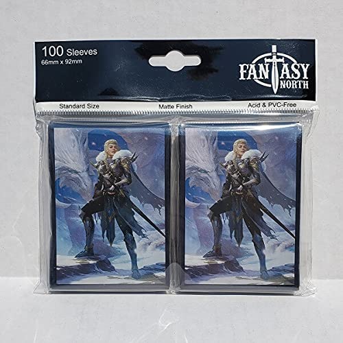 Fantasy North - Nala Tolbryth - Dragon Knight (Dormyr) - 100 Smooth Matte TCG Trading Card Sleeves - Fits Magic MTG Commander Pokemon and Other Card Games - Playing Card Sleeves