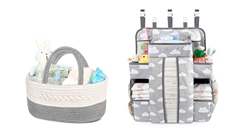 Maliton Diaper Caddy Organizer for Baby Boy and XL Changing Table Organizer