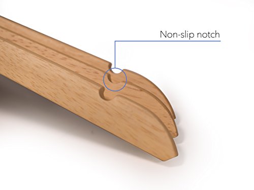 Topline Classic Wood Shirt Hangers - 30-Pack (Natural Finish)