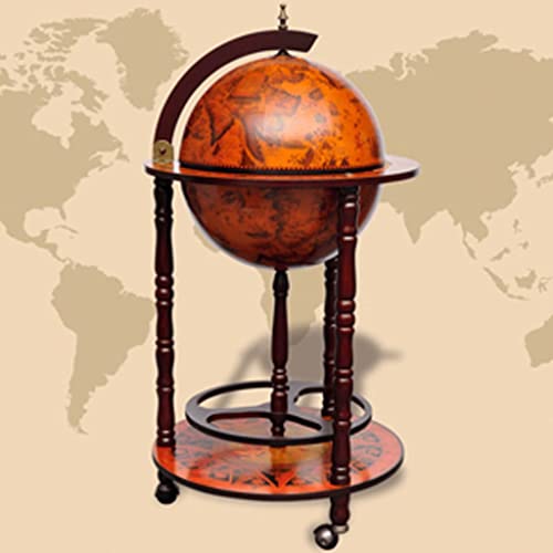 vidaXL Solid Eucalyptus Wood Globe Bar Wine Stand 16th Century Italian Liquor Mini Tables