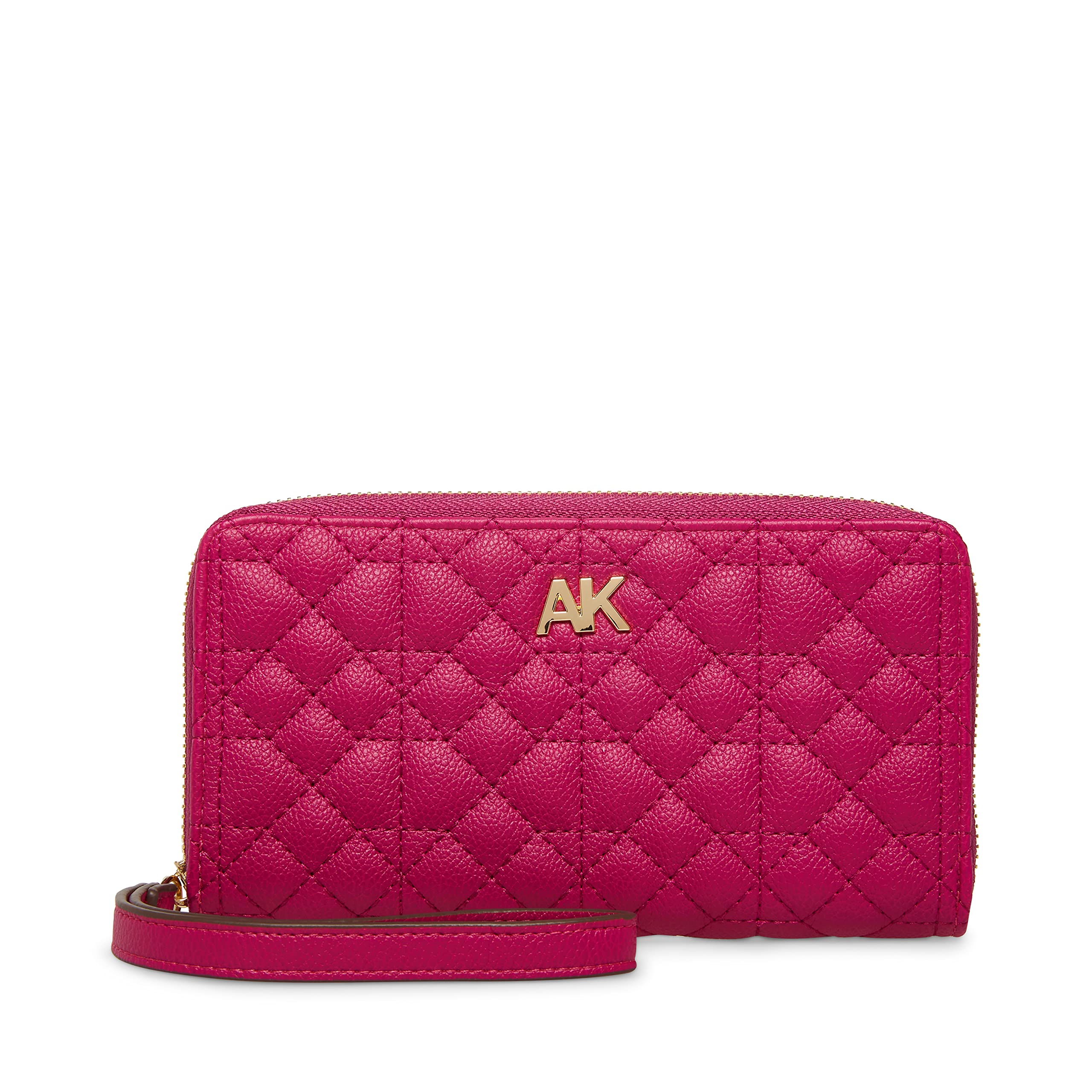 Anne Klein Womens Ak Ak Zip Around Wallet quilted chain tote, Orchid, One Size US