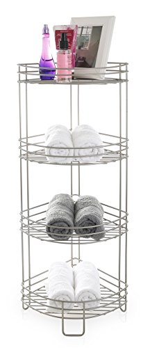BINO 'Monaco' Rust-Resistant 4-Tier Corner Spa Tower, Nickel