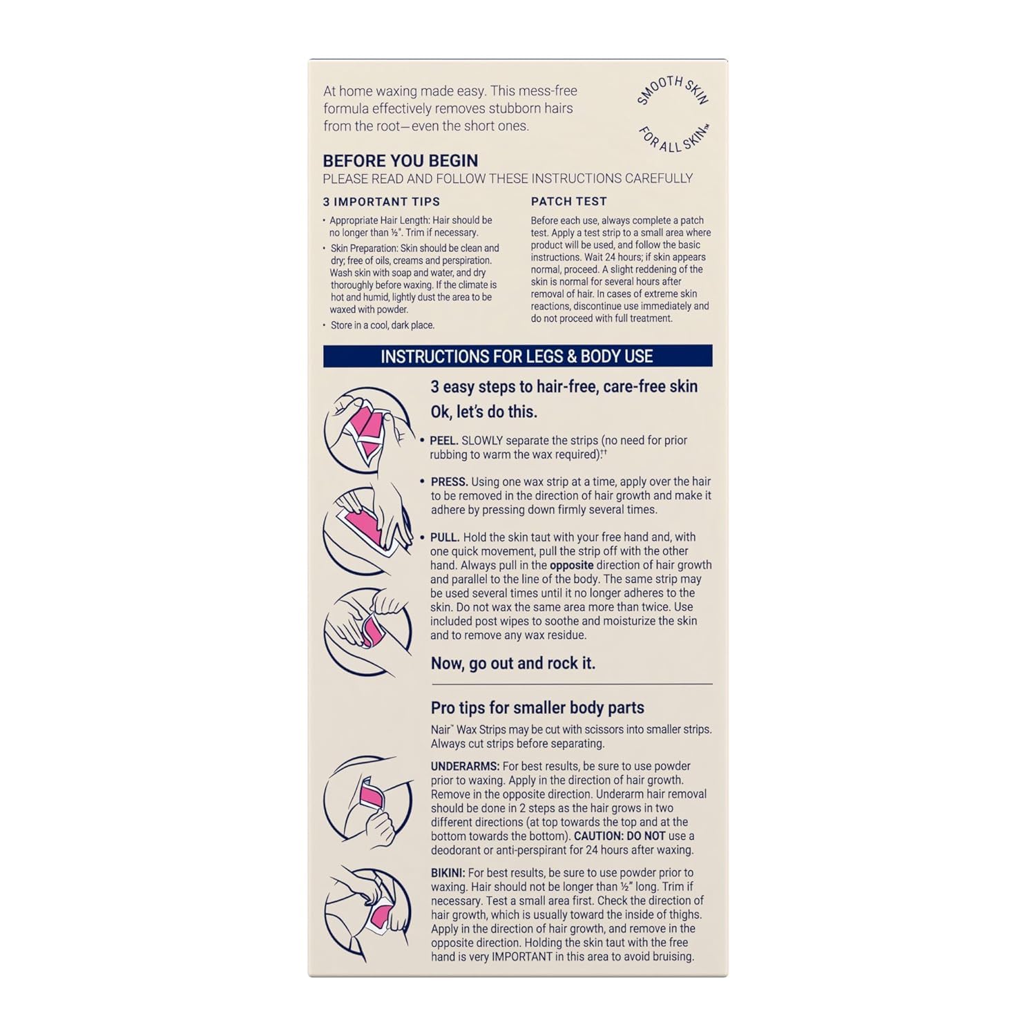 Nair Hair Remover Wax Ready-Strips 40 Count Legs/Body (2 Pack)