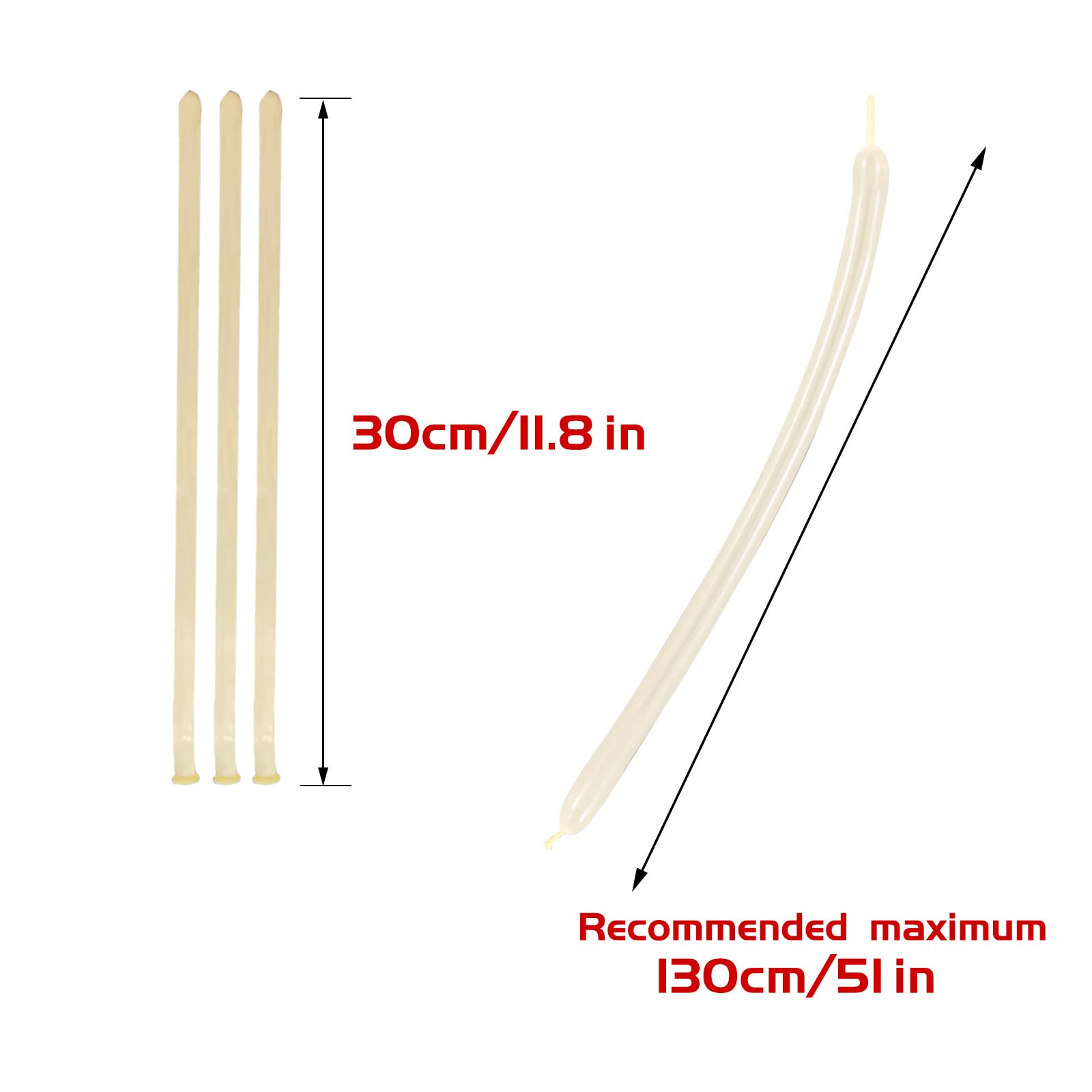 KAWKALSH 260 Balloons Clear, Long Balloons for Balloon Animals, Thickening Skinny Latex Twisting Balloons for Tying Balloon Arch Modeling Magic Clown Birthday Wedding Party Decorations 100pcs Clear