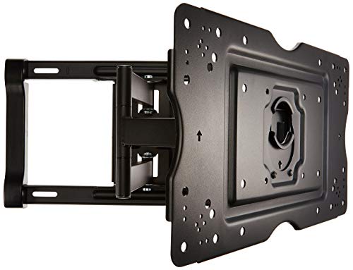 Amazon Basics Full Motion Articulating TV Wall Mount Bracket with Swivel and Tilt Features for 32 to 80" TVs and Flat Panels up to 130 Lbs, Black