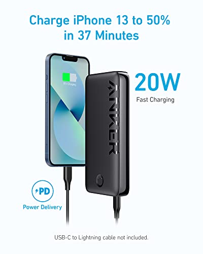 Anker Power Bank, 20,000mAh Portable Charger with USB-C Fast Charging, Works for iPhone 15/15 Plus/15 Pro/15 Pro Max, iPhone 14/13/12 Series, Samsung, iPad Pro, AirPods, Apple Watch, and More