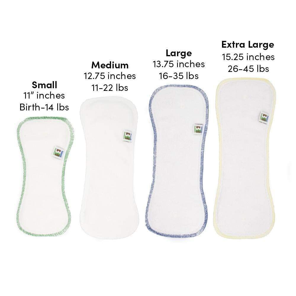 Best Bottom Stay Dry Cloth Diaper Inserts | 7 Layer Cloth Diaper Liners with Snaps | Heavy Absorbency Machine Washable Cloth Diapers for Babies from Birth - 45 Lbs. (3 Pack, X-Large)