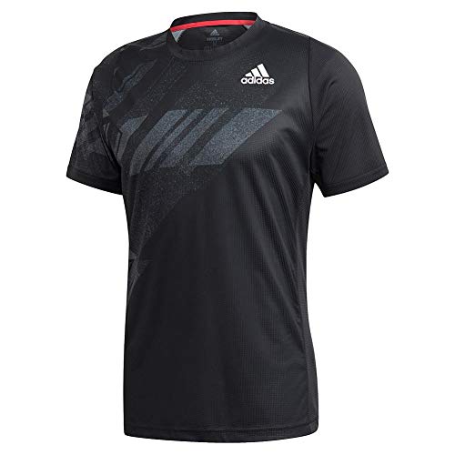 adidas mens Freelift Printed Tee HEAT.RDY Black Large