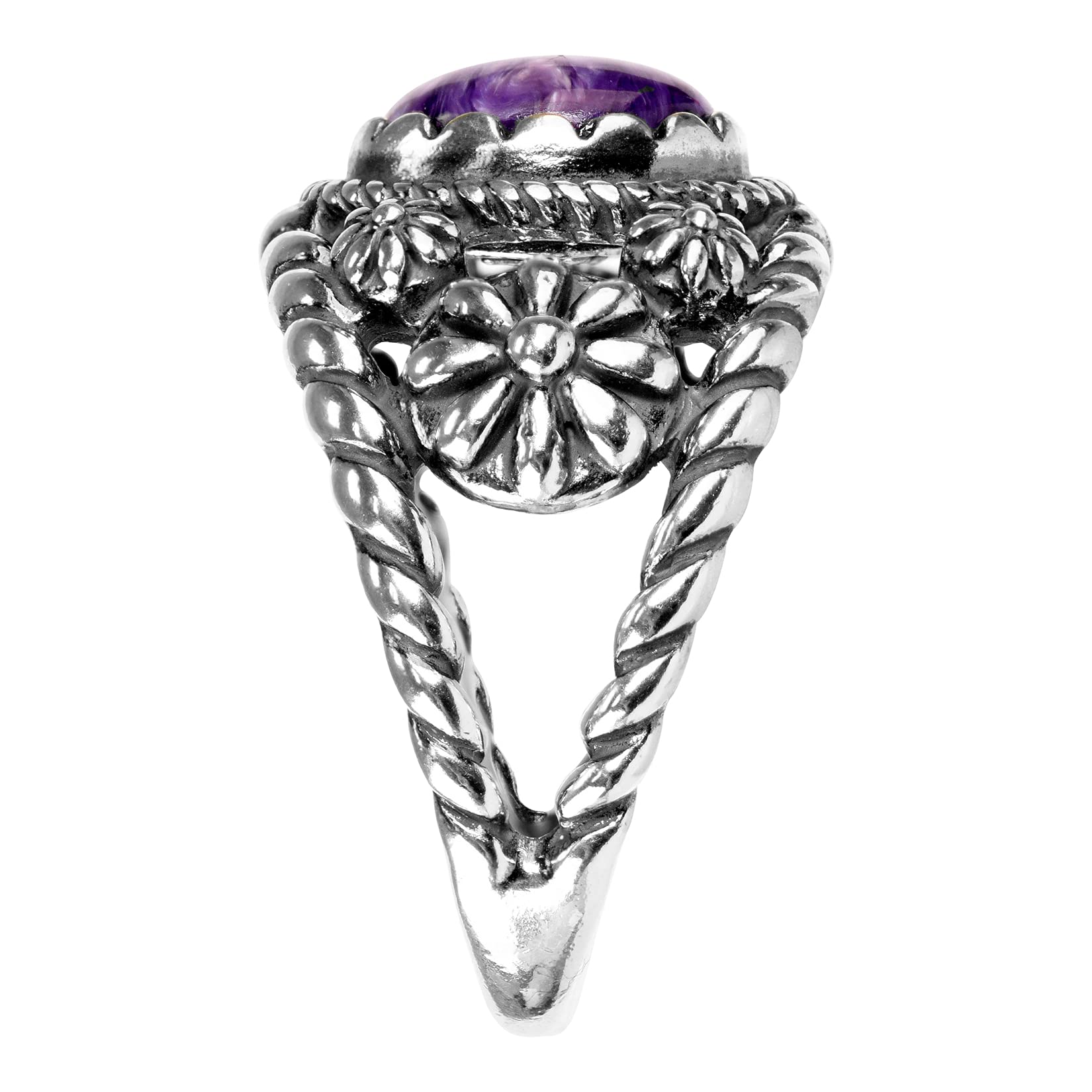 American West Sterling Silver Women's Ring Purple Charoite Gemstone Size 9
