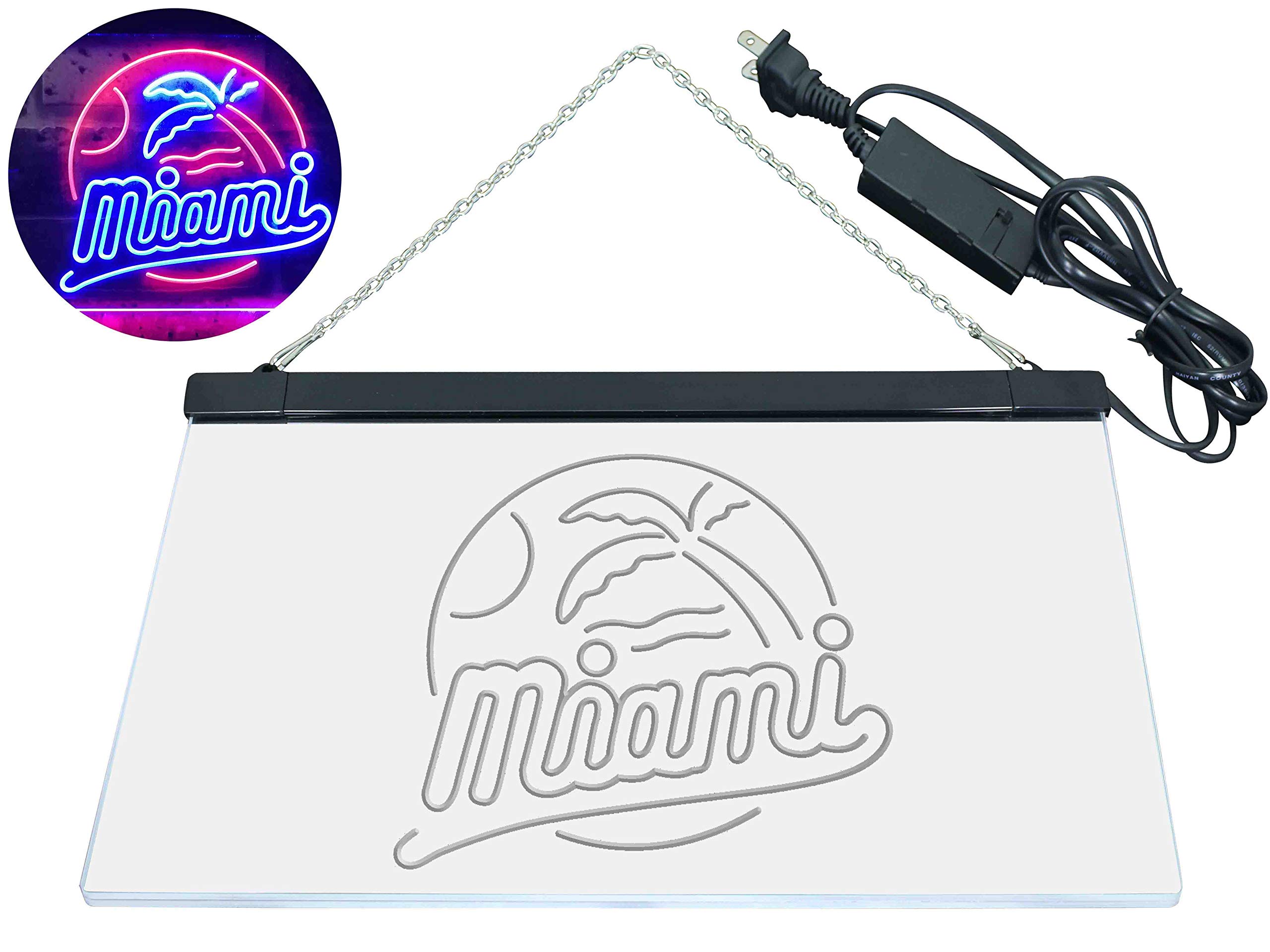 ADVPRO Miami Island Beach Dual Color LED Neon Sign Red & Blue 16" x 12" st6s43-i3565-rb