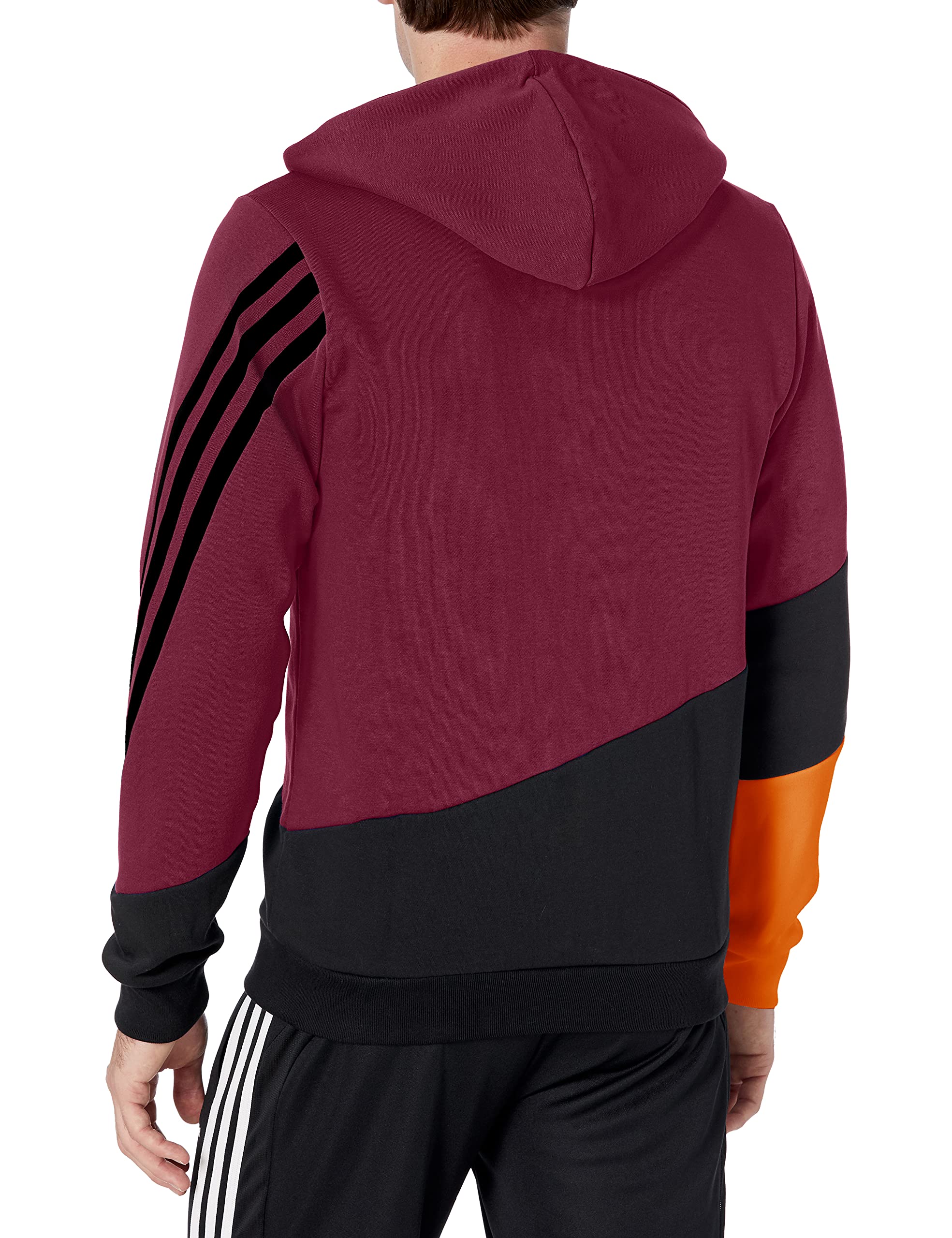 adidas Men's Sportswear Colorblock Hooded Tracktop, Victory Crimson, Medium