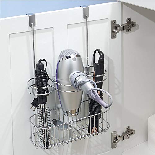 iDesign Classico Over-the-Cabinet Hair Styling Tool Holder - 10.65" x 5" x 10", Chrome