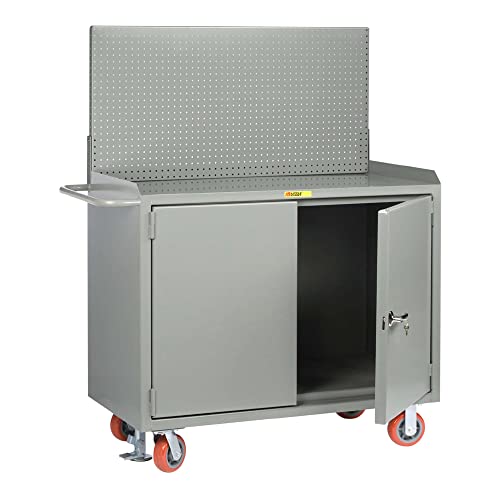 Little Giant MH-2D-2436-FL Mobile Bench Cabinet with Locking Door, 1/4" Hardboard Top Surface, 24" Length, 36" Width