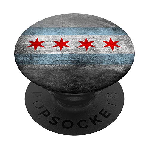 Vintage Aged Chicago Flag Windy City PopSockets Swappable PopGrip