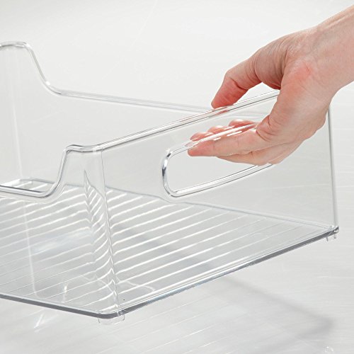 iDesign Plastic Pantry and Kitchen Storage, Freezer and Fridge Organizer Bin with Easy Grip Handles β 10β x 5β x 14β, Clear