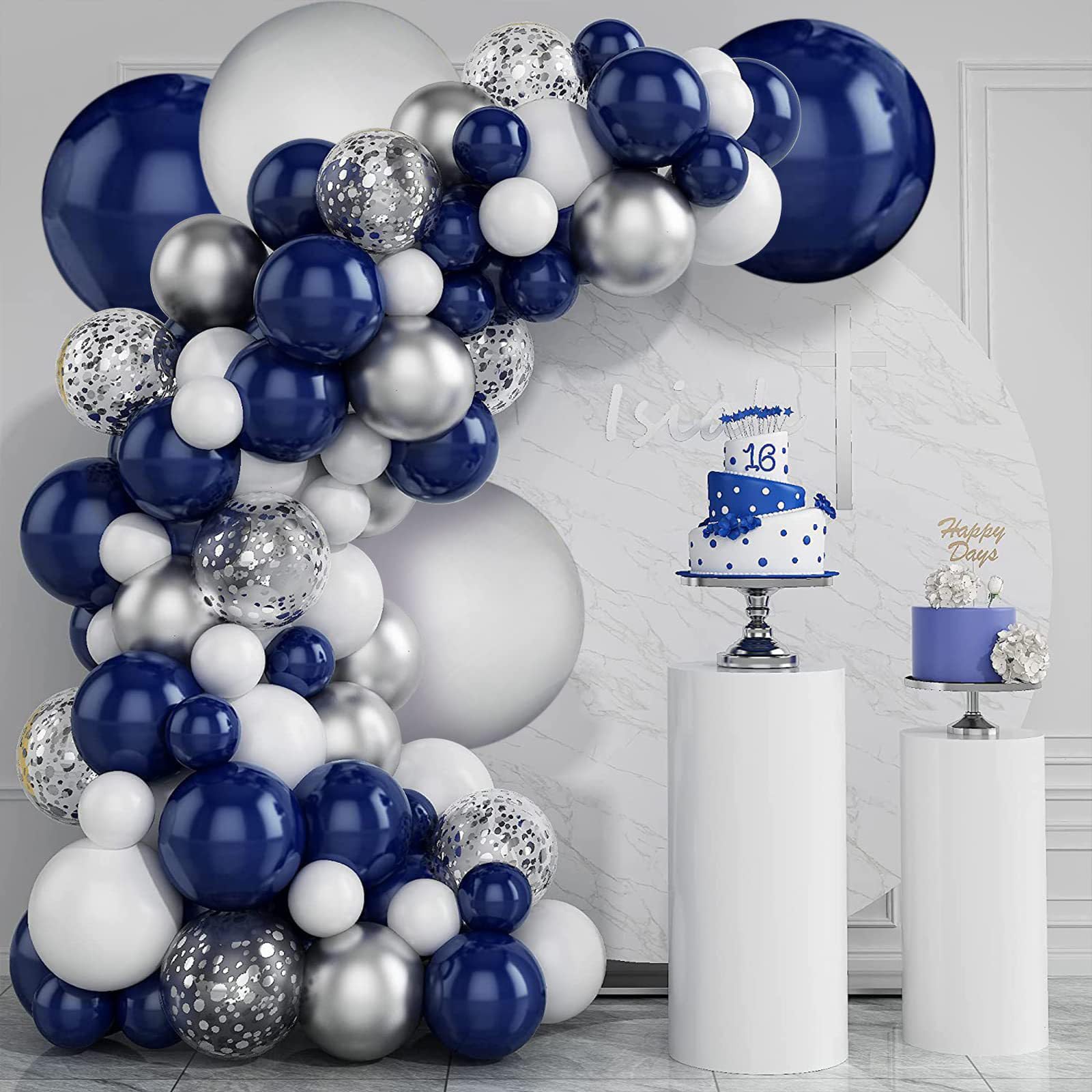 Balloon Arch Kit with Adjustable Balloon Arch Stand with 30 Balloon Clips Large Size Balloon Arch Backdrop 8.2ft+4.9ft For Wedding Baby Shower Birthday Graduation Party Decorations
