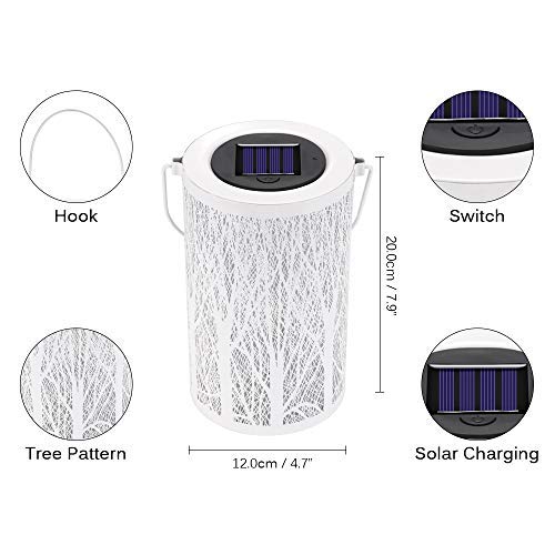ALLOMN Solar Lamp, Solar Lantern Lamp Garden Home Decoration Outdoor Projection Lights Waterproof Garden Path Hanging Lights, Automatic Brightness Adjust & Auto ON/Off (Forest Projection)