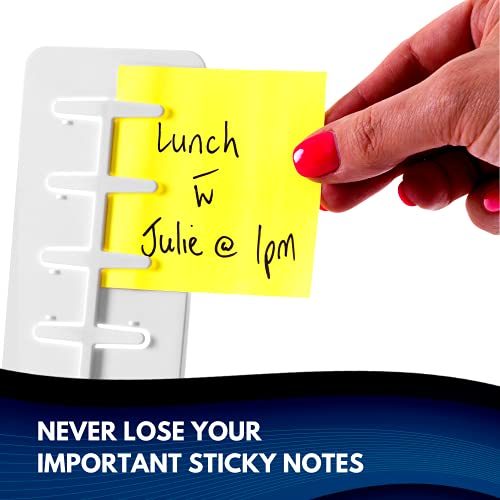 Note Tower Desktop Pro Document Holder - 2 Page Paper Holder, Easy Loading for Fast Typing, Displays Papers & Photos, Organizes Sticky Notes, Includes 50 Sheets 3"x3" Sticky Notes, White