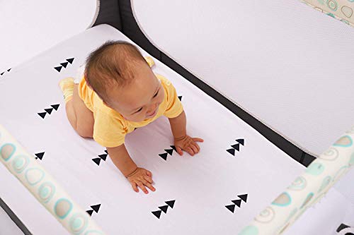 Pack n Play Playard Sheet Set 2 Pack 100% Jersey Knit Cotton Ultra Soft Stretchy Fitted Portable Mini Crib Sheet for Baby Girl Boy Grey Arrows Black Triangles by Knlpruhk