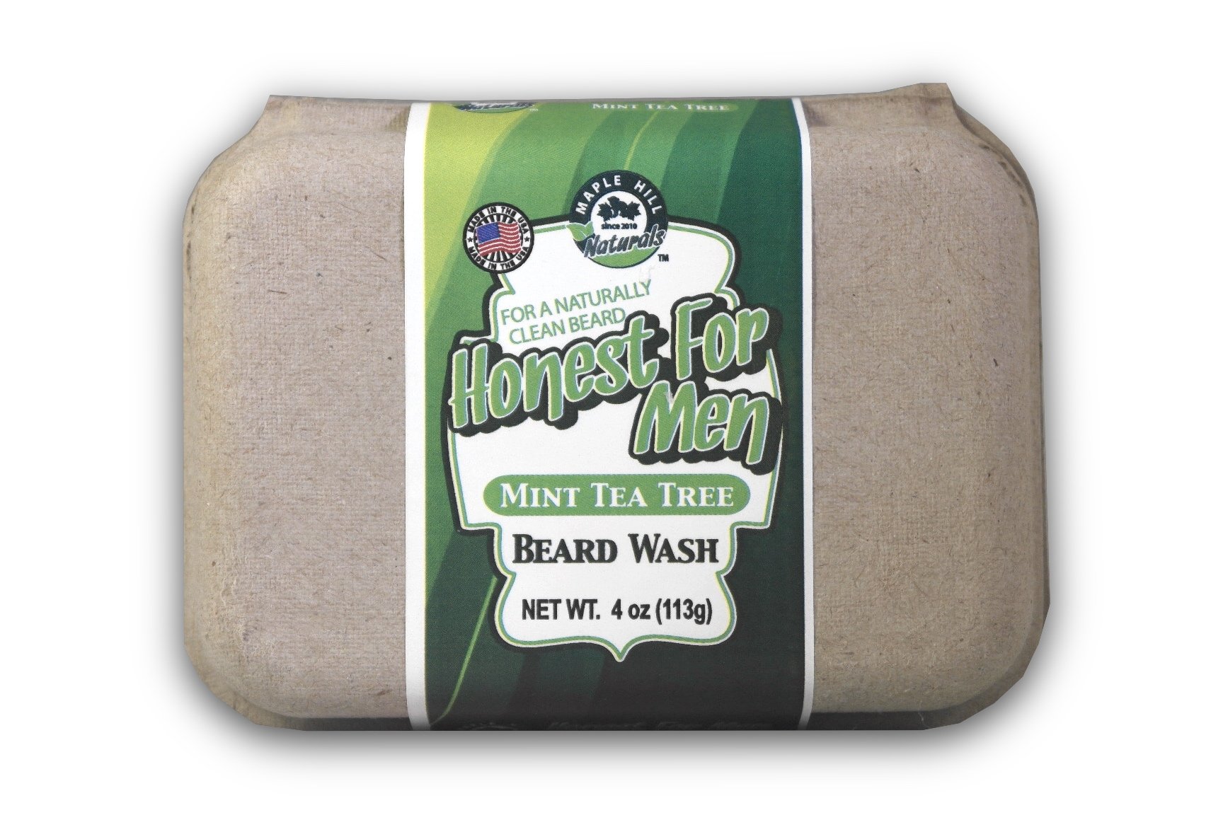 Honest For Men Mint Tea Tree Oil Beard Wash 5 Bar Value Pack - 100% All Natural Ingredients - Best Beard Shampoo and Conditioner for a Healthy Beard - Hand Crafted in U.S.A.