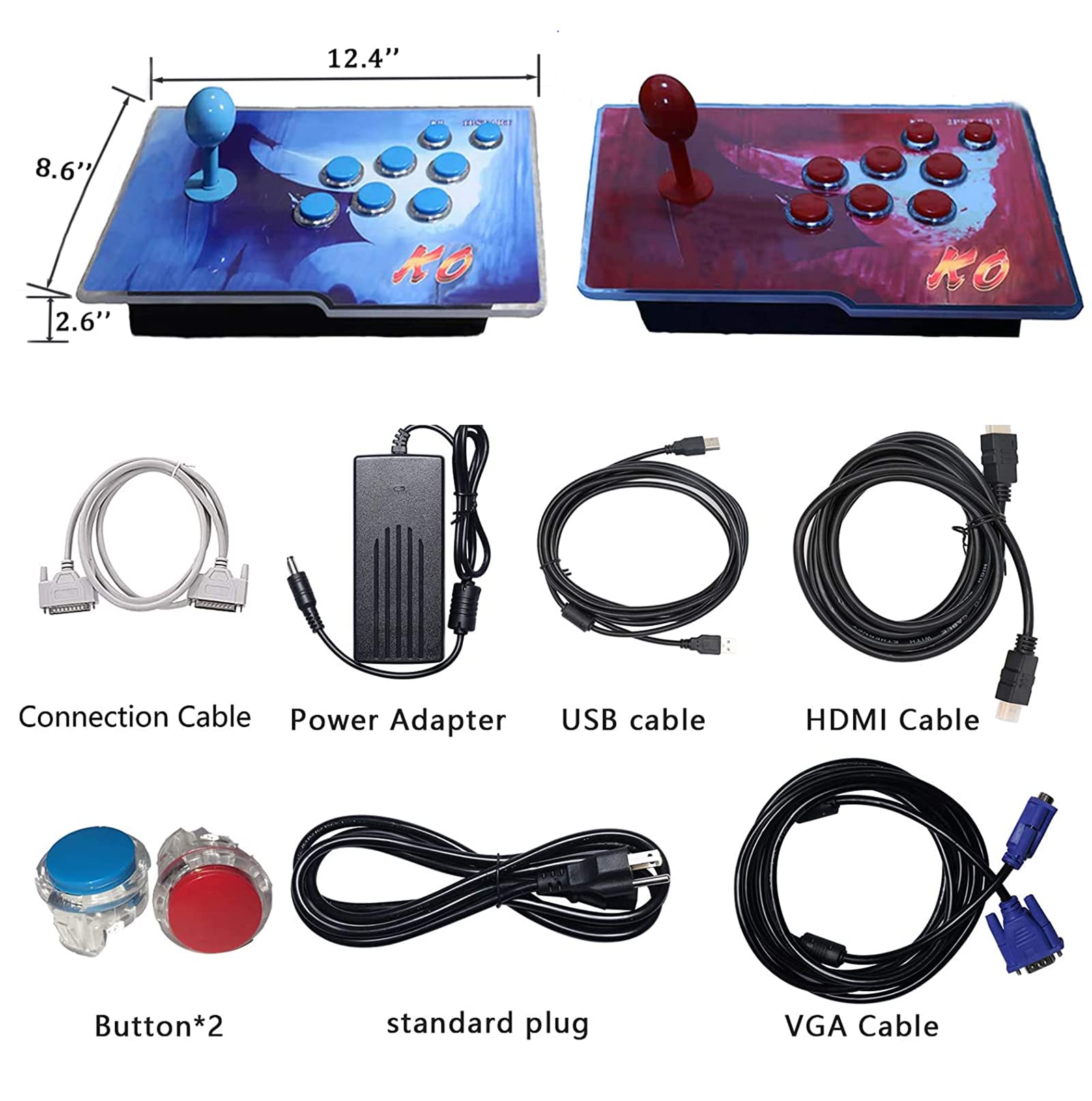 RegiisJoy Arcade Game Console 10000 Classic Games with WiFi Function, Pandora Box 18S Download/Save/Pause/Hide/Search Games, 1280x720,4 Players,3D Games