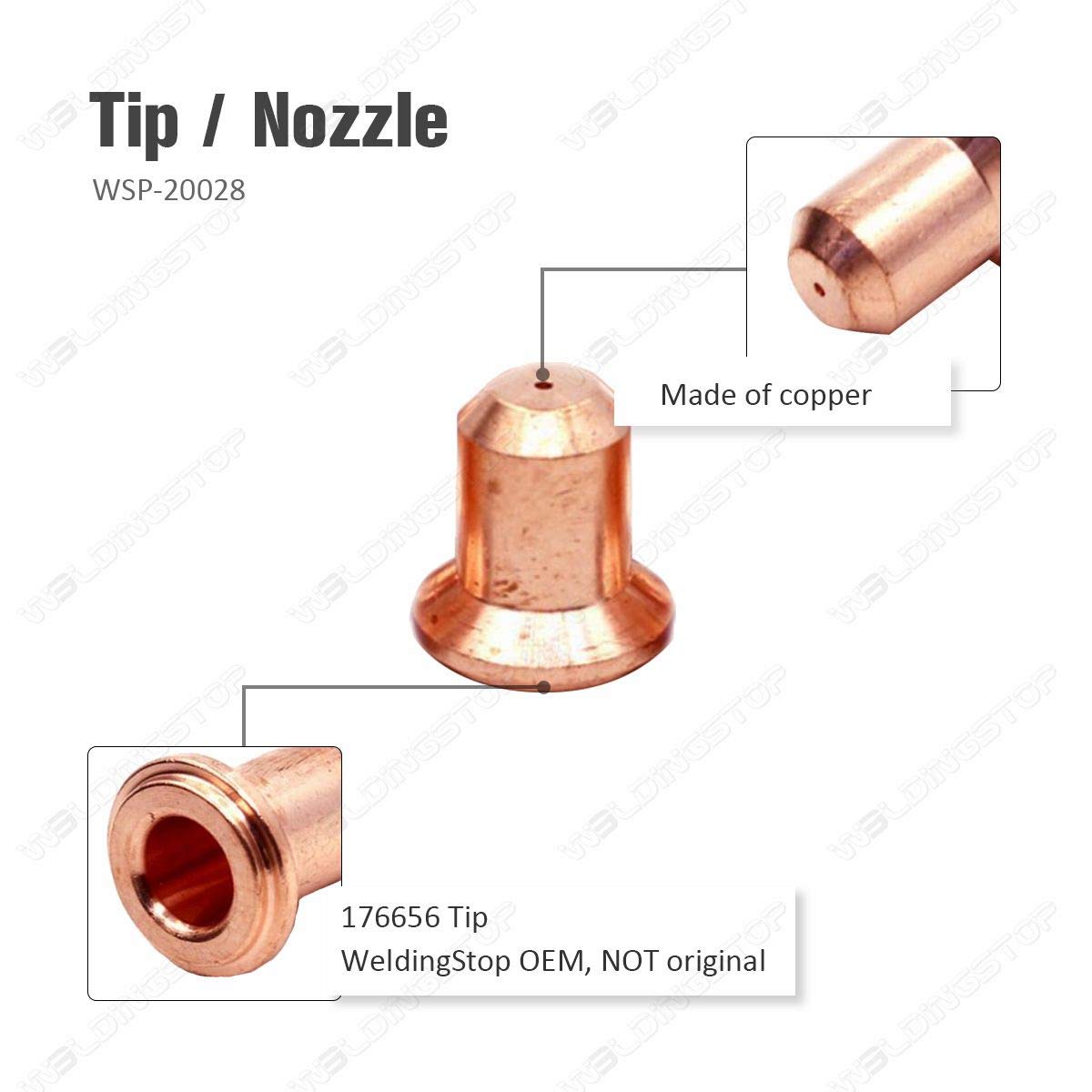 Electrode Tip Kit for Miller Spectrum 375 X-treme Cutter ICE-25C ICE-27C PK-40 Ref 176655 176656
