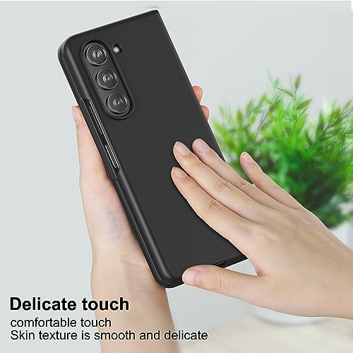 Foluu Slim Fit Case for Samsung Galaxy Z Fold 5 Case, with Front Built-in Screen Protector, Ultra Thin Matte PC Protective Cover for Samsung Galaxy Z Fold5 5G 2023 (Black)