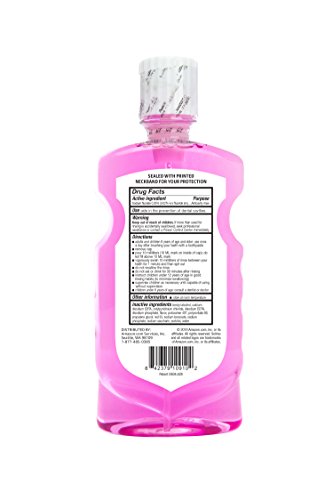 Amazon Brand - Solimo Kids Anticavity Fluoride Rinse, Alcohol Free, Bubble Gum, 500mL, 16.9 fl oz (Pack of 1)