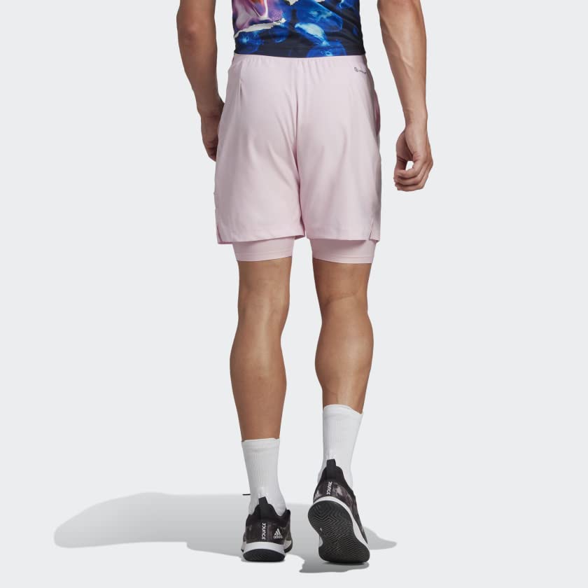 adidas Men's Tennis US Series 2 in 1 Shorts, Clear Pink, Medium