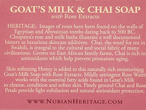Nubian Heritage/Sundial Creations Goat's Milk and Chai Soap, 6 Count