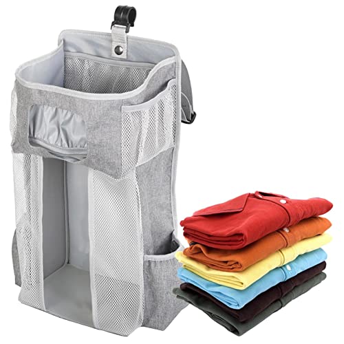 Hanging Diaper Organizer | Diaper Holder for Crib Car Nursery Organizer | Hanging Nursery Diaper Stacker Organizers for Cribs, Baby Essentials
