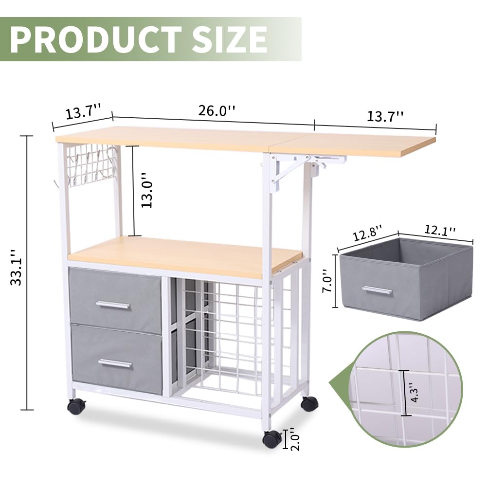 Organization and Storage Cart Compatible with Cricut Machines,Rolling Craft Storage Removable Vinyl Holders and Drawer, Crafting Desk with Storage for Craft Room