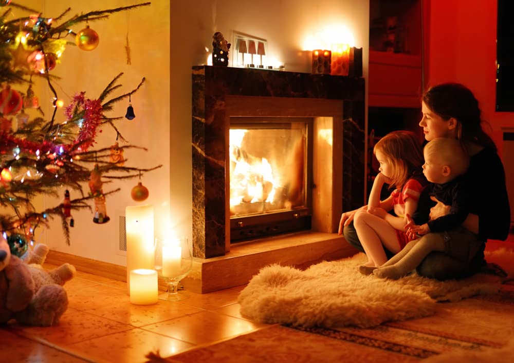 Dulousia Anyneo Ceramic Wood Logs, Gas Fireplace Log, Indoor Outdoor Fire Pits Lifelike Branch Gas Log for Vent Free, Propane, Electric, Gas Inserts (style B-4pcs)