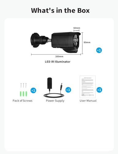 LONNKY LED IR Illuminator Wide Angle 8-LEDs 90 Degree 100Ft IR Infrared Flood Light for CCTV Security Cameras, IP Camera, Bullet Camera, Dome Camera, Suitable for Outdoor and Indoor Use