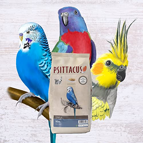 Psittacus Micro 2.2 lb | Complete Diet for Parakeets, Cockatiels and Australian Parakeets | Premium Food for Birds, 100% no-GMO