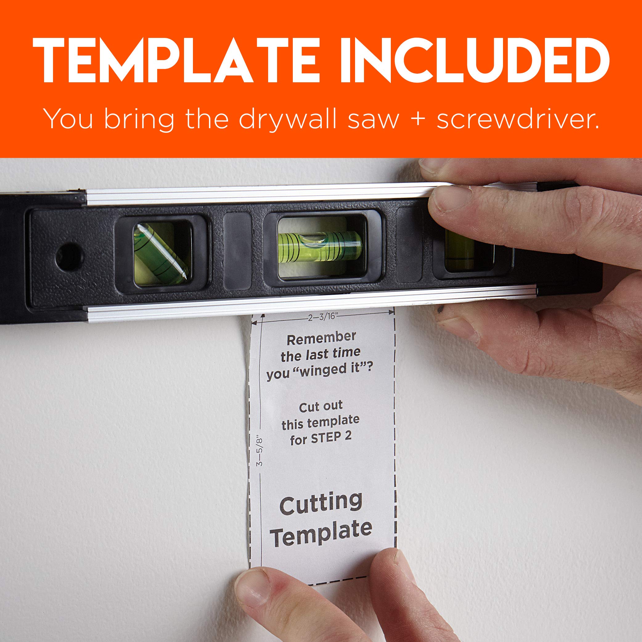 ECHOGEAR Wall Brush Plate for Hiding Up to 8 Low Voltage Cables - Sturdy Brushes with Cable Catching Design - Ideal Cable Pass Through for Wall Mounted TVs