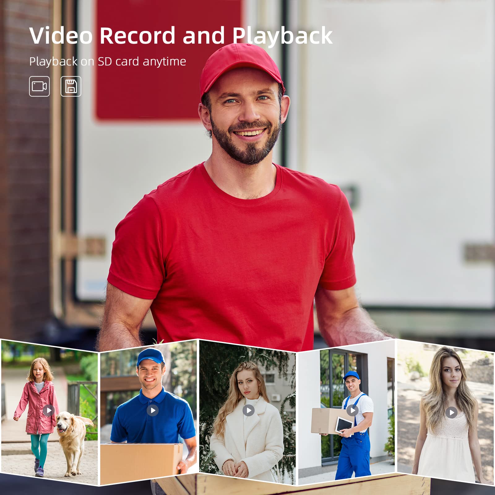 TMEZON Wired Video Door Phone Visual Intercom Doorbell System with Camera Touch Screen Monitor IR Night Vision TFT Color LCD Display