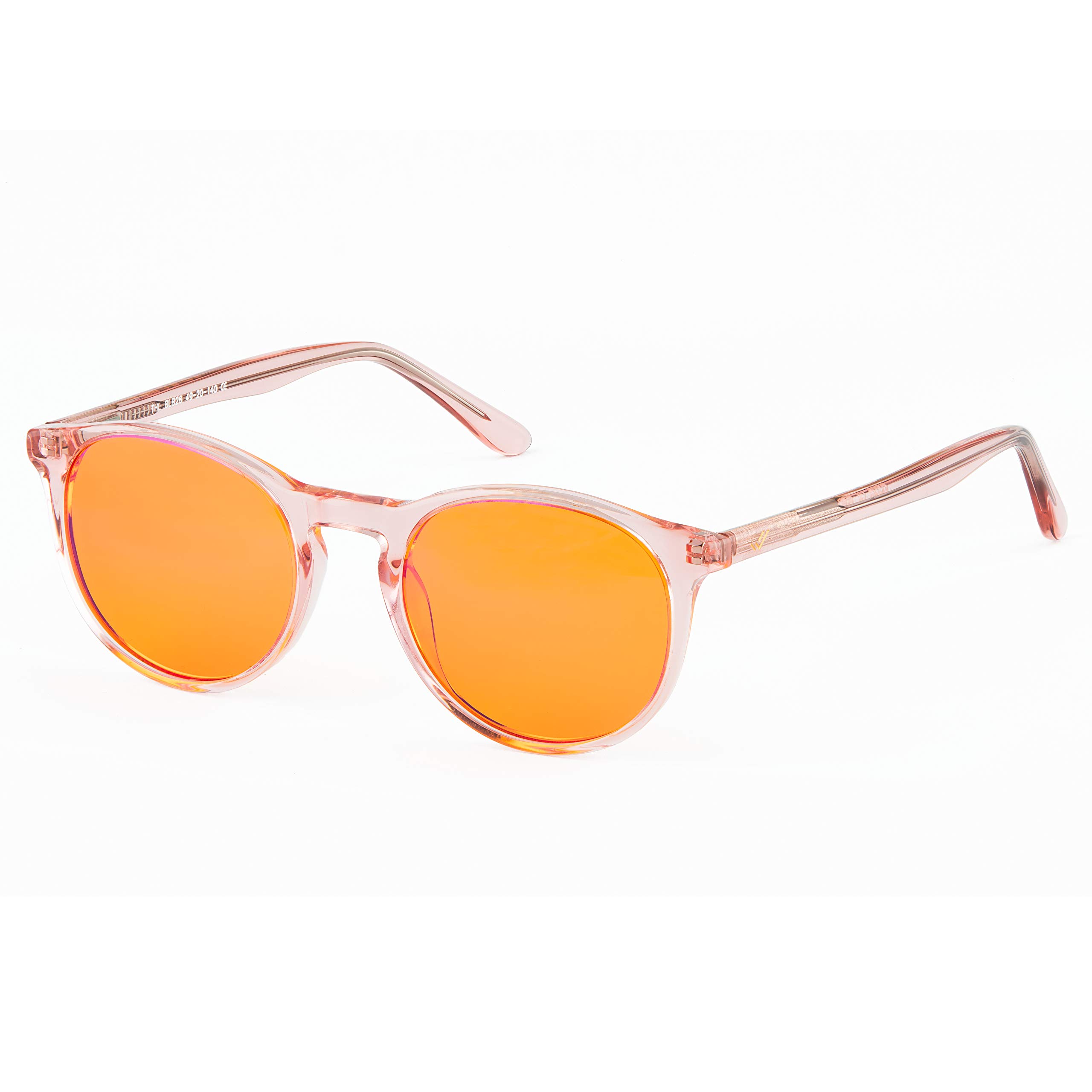 Amber Blue Light Blocking Glasses for Sleep - Computer Glasses - Orange Blue Light Glasses - Amber Glasses to Block Blue Light - Sleep Glasses Blue Light Blocking - Round Blue Blockers for Men & Women